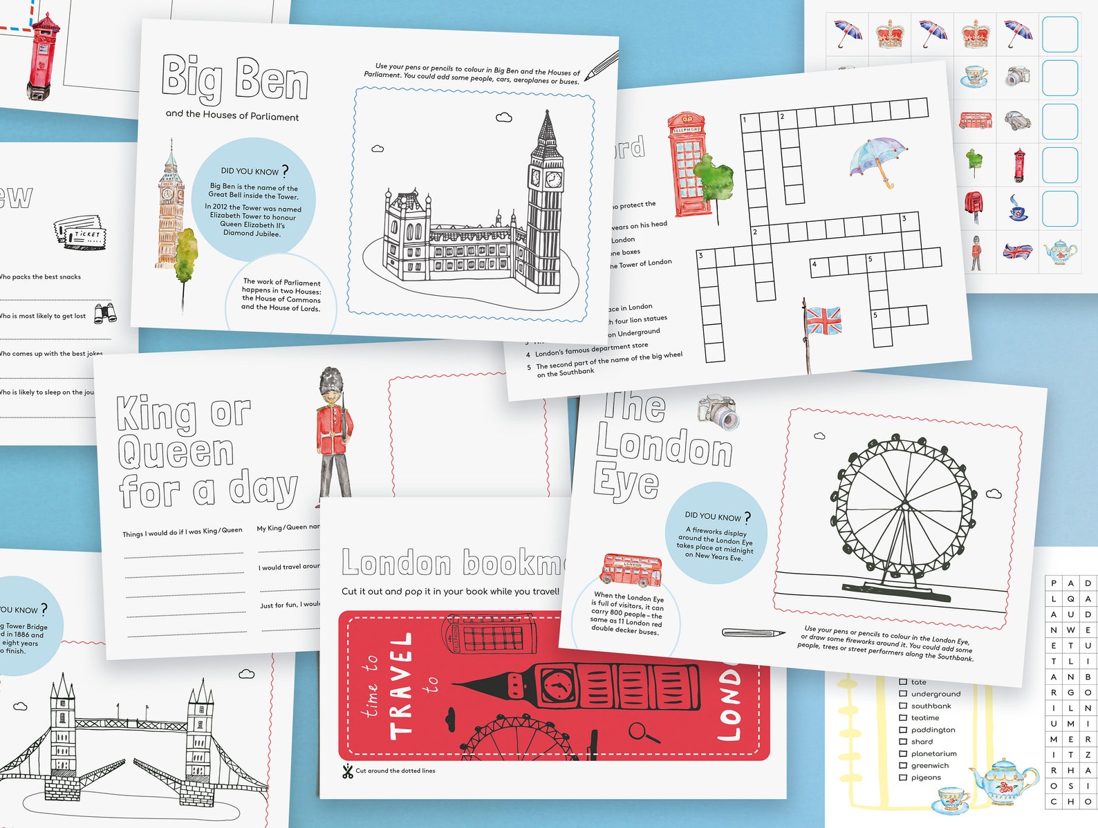 Kids London Travel Journal Printable Kit | London Vacation Activity ...