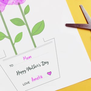 Mother's Day Handprint Flower Pot Card, DIY Craft (digital Download) - Etsy