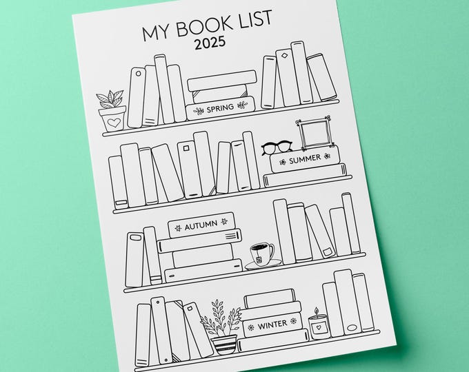 Reading Tracker 2025, Yearly Reading Tracker, Reading Log Digital, Book ...