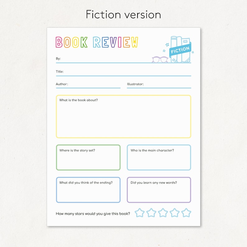 Book Review Printable Template | Kids Book Review | Comprehension ...