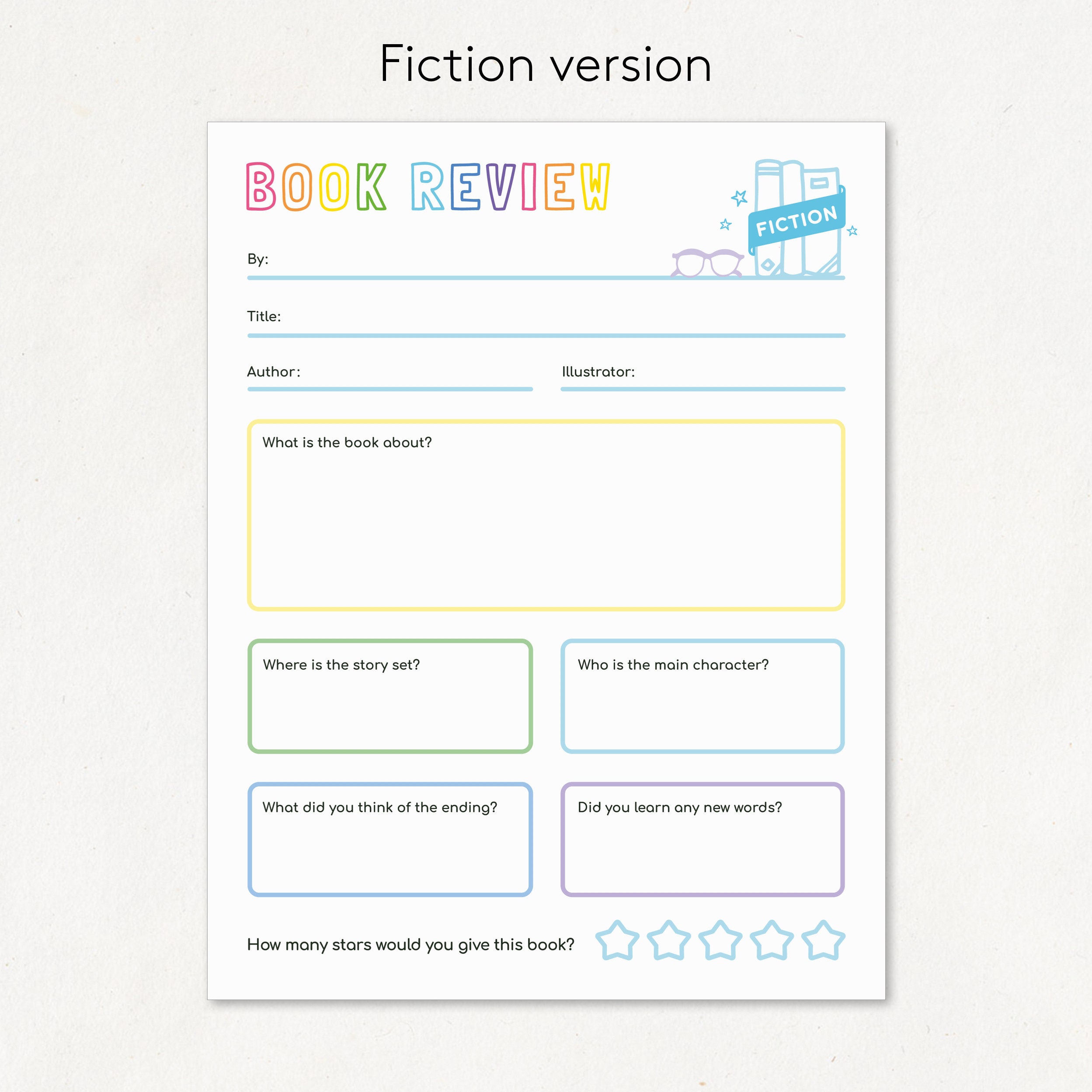 Book Review Printable Template | Kids Book Review | Comprehension ...