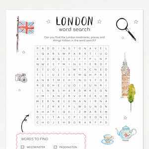 Kids London Activity Set | Printable Travel Games (digital Download) - Etsy