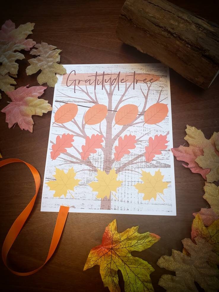 Gratitude tree DIY Thankful Tree Sign kids Thanksgiving | Etsy