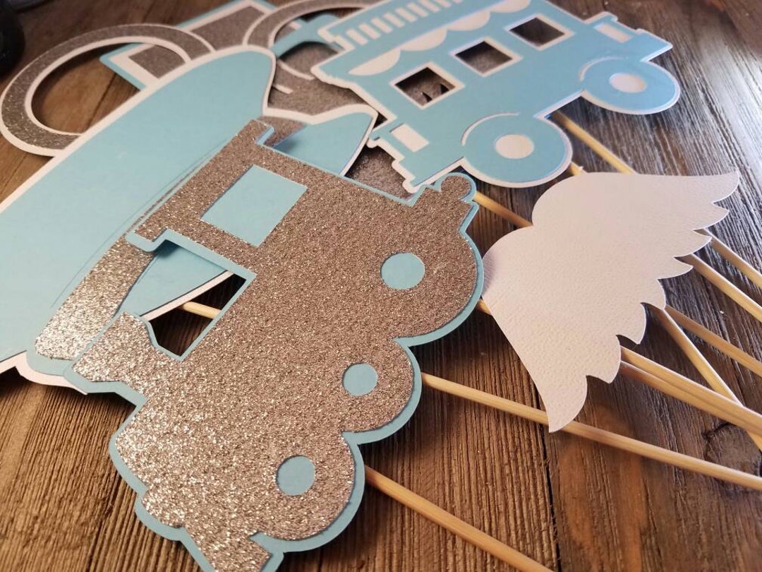 Train Birthday Party Decorations, Train Photo Props, First Birthday Boy ...