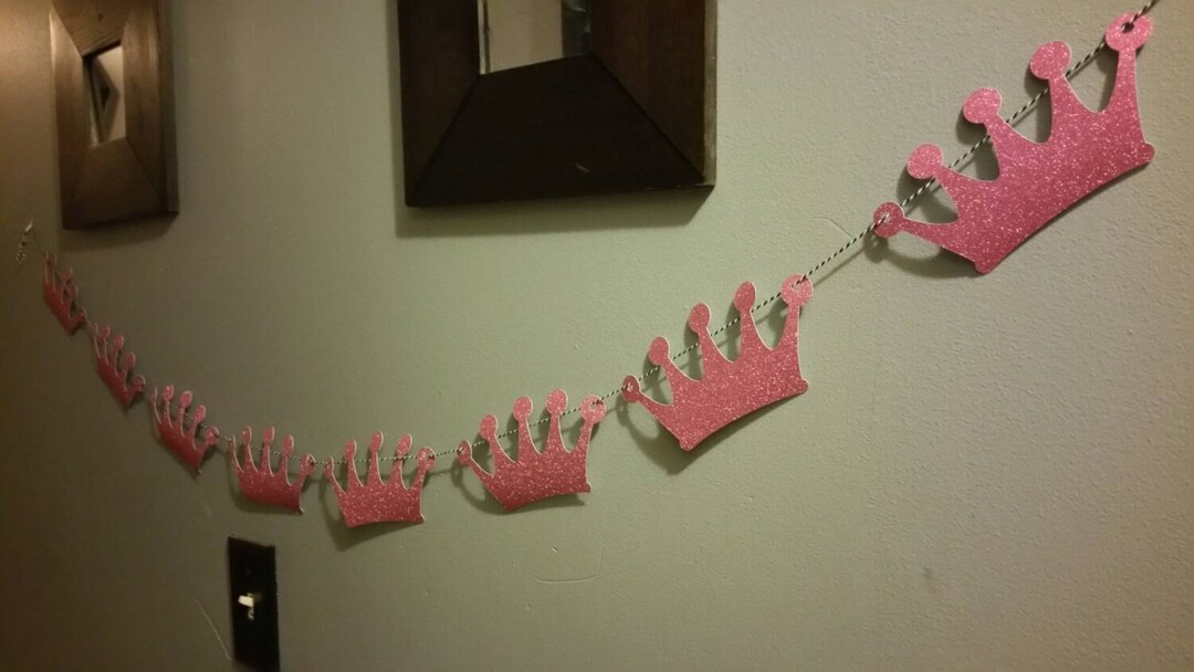 Princess Party Banner, Princess Crown Banner, Crown Banner Crown ...