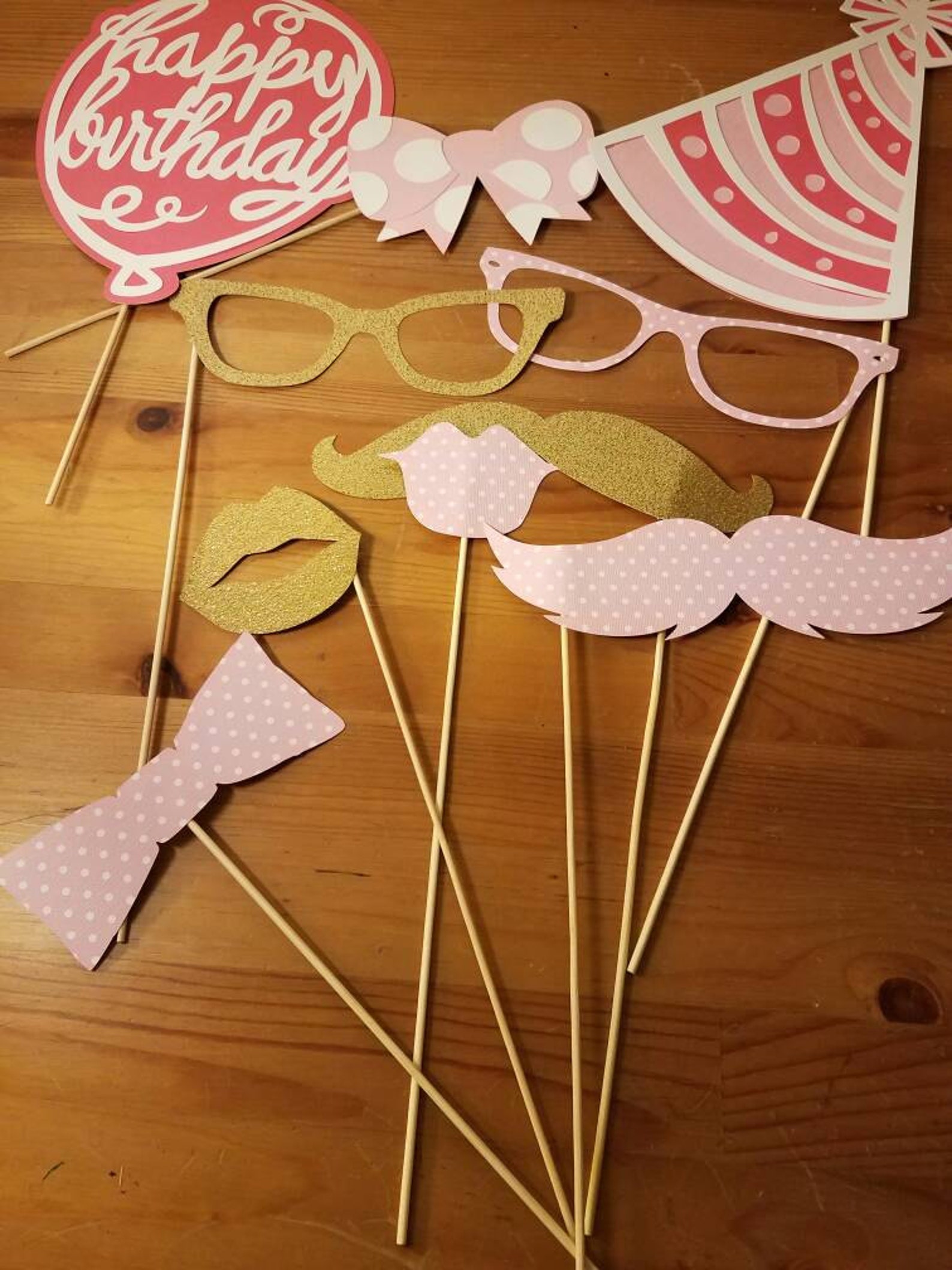 First Birthday Photo Booth Props, Princesses Party Decorations, Pink ...