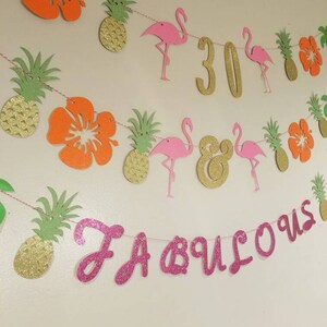 30 & Fabulous, 30th Birthday, Luau Party Banner, Aloha Banner, Hawaiian ...