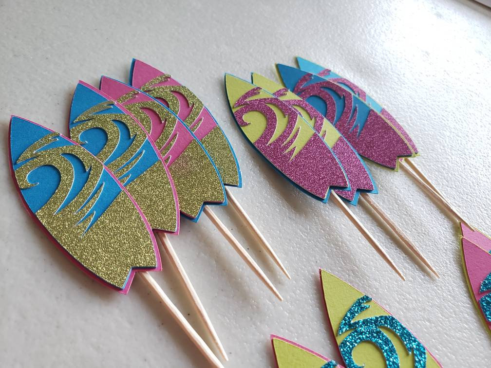 Surf Board Cupcake Topper, 12ct. Surf Party, Beach Party Decorations ...