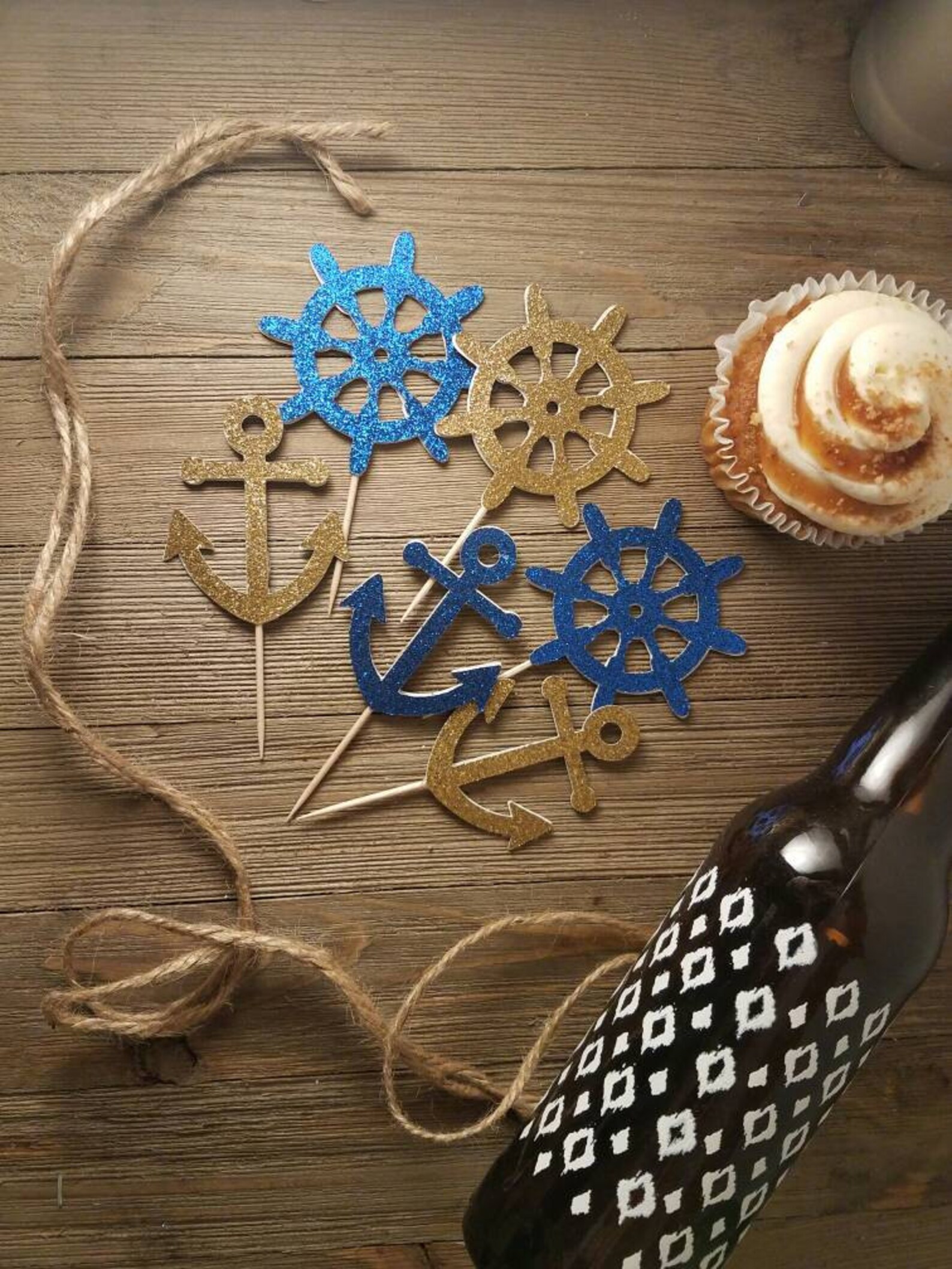 Nautical Baby Shower Decornautical Cupcake Topper Anchor - Etsy