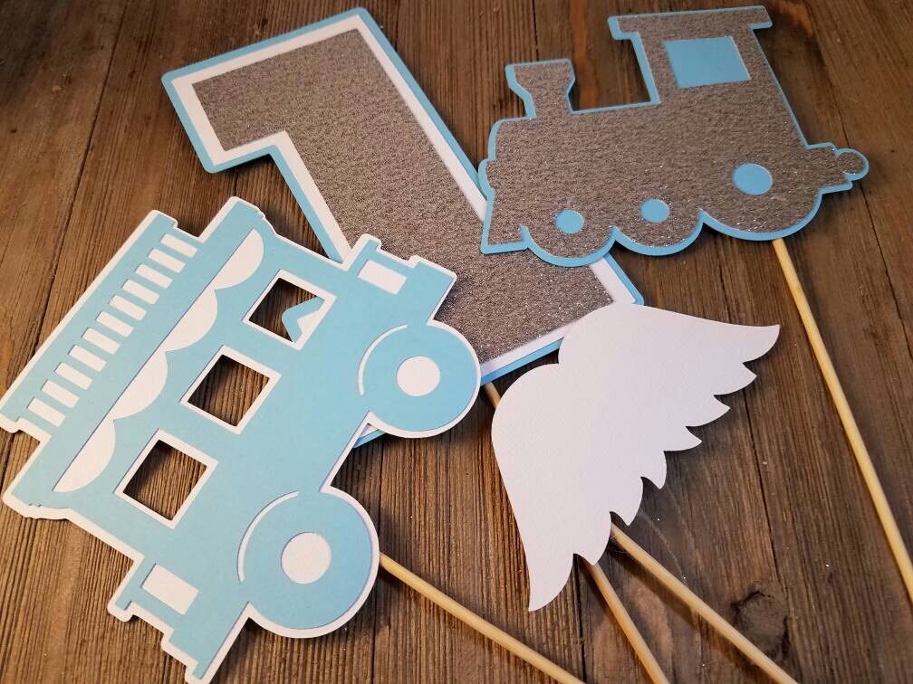 Train birthday party decorations train photo props first | Etsy