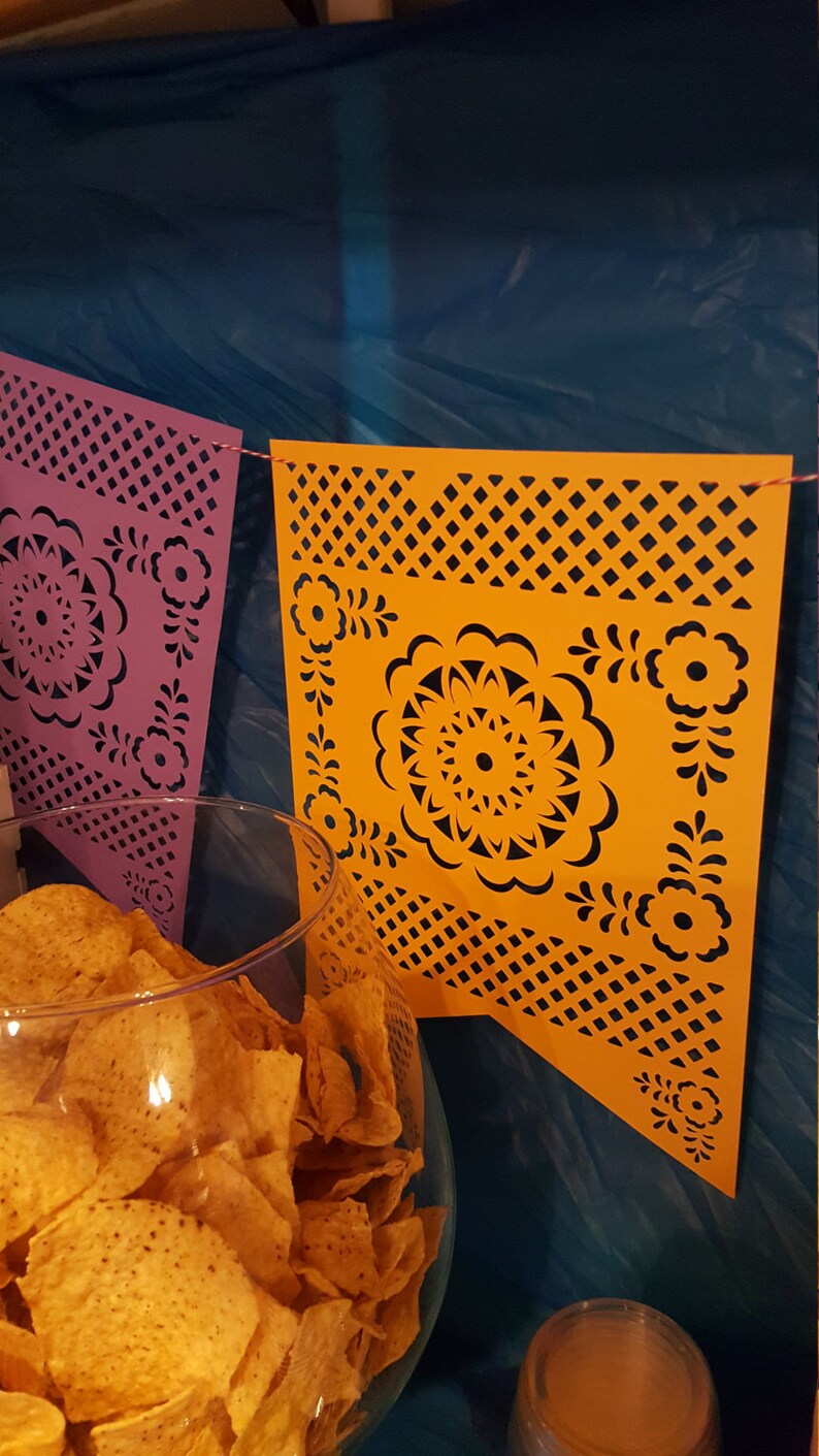 Papel Picado Banner, Fiesta Decorations, Fiesta Party, Day of the Dead ...