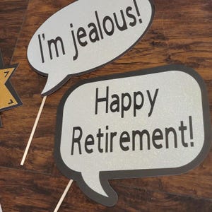 Retirement Selfie Props, Funny Farewell Party Party Photo Booth Props ...