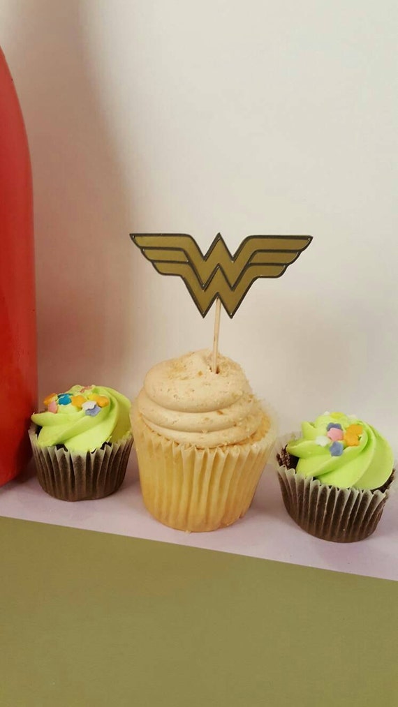 Wonder woman cupcake toppers wonder women party decorations | Etsy