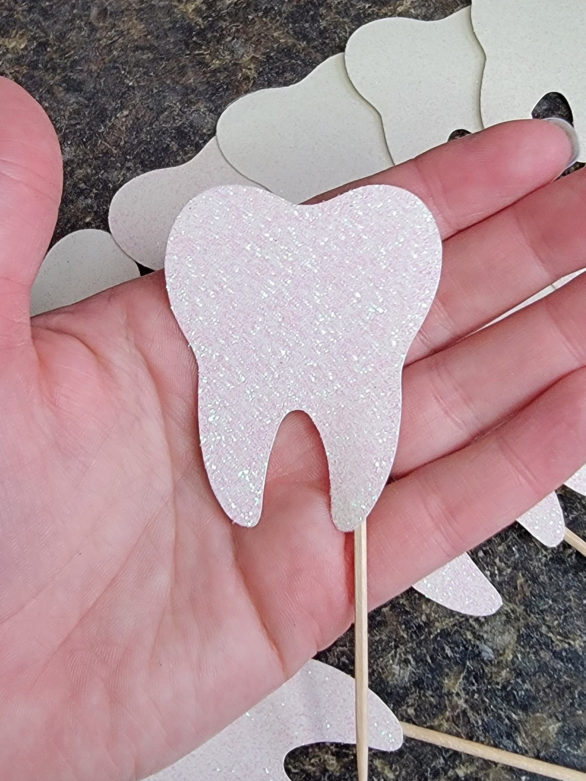 Tooth Cupcake Toppers, Dental School Graduation Party Decorations ...