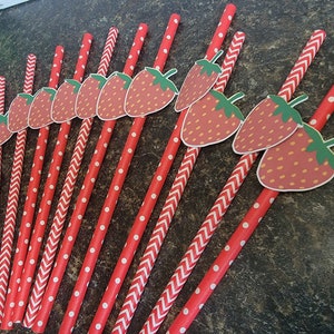 Strawberry Paper Straws, Eco-friendly Party Decorations, Berry First ...