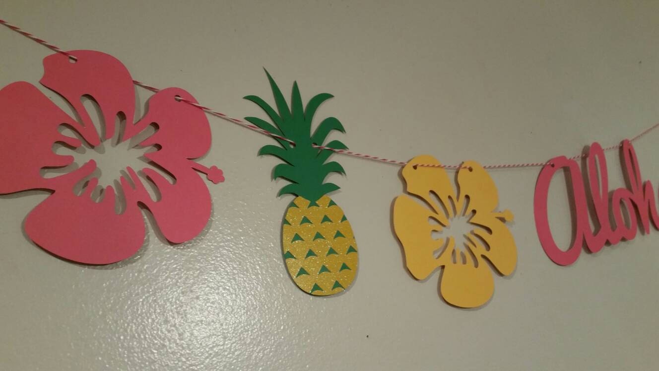 Luau party banner aloha banner Hawaiian luau Hawaiian | Etsy
