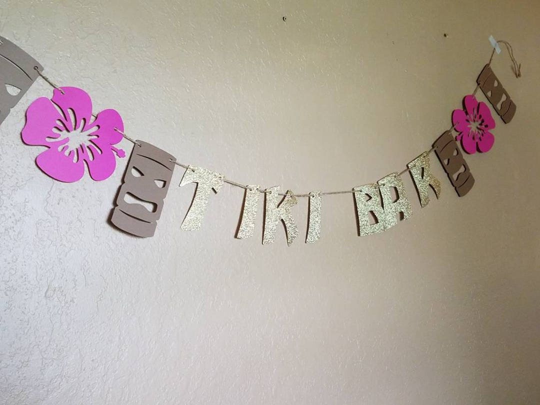 Tiki Bar Banner, Tiki Banner, Tiki Party, Luau Birthday, Hawaiian Luau ...