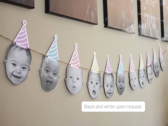 Personalized Photo Banner Face Banner Photo Birthday Banner | Etsy