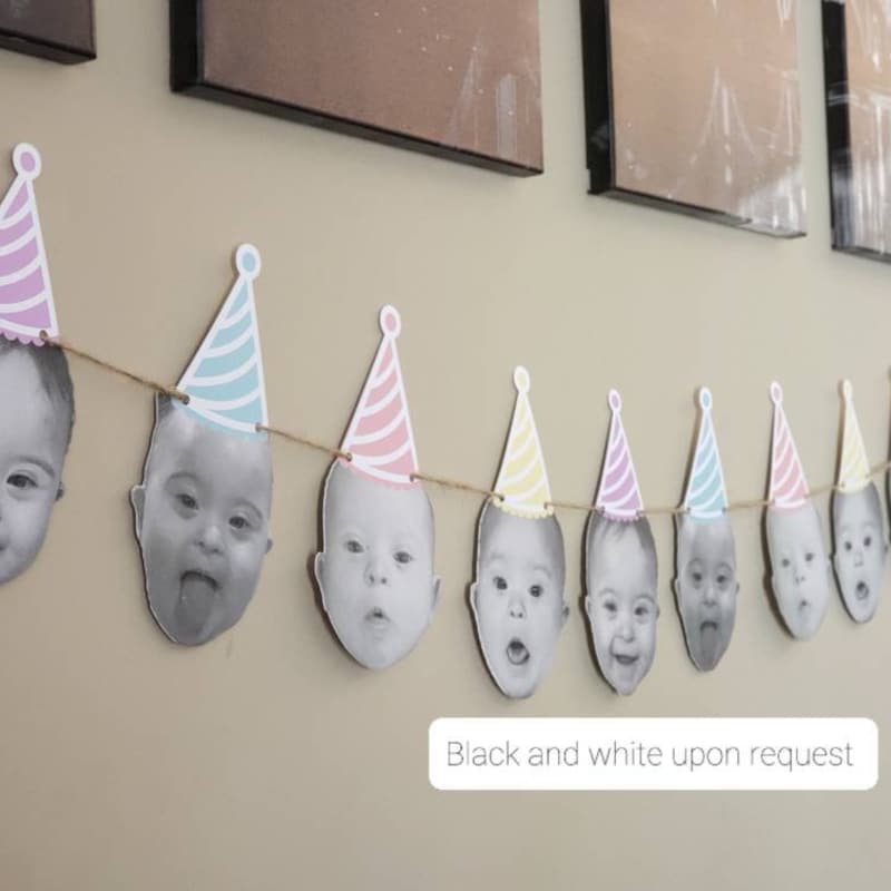 Birthday Face and Cat Banner - Etsy