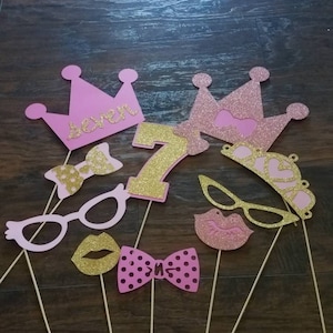 Princess Birthday Photo Booth Props, Princesses Party Decorations, Pink ...