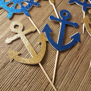 Nautical Baby Shower Decor,nautical Cupcake Topper, Anchor Cupcake ...