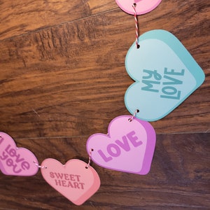 Candy Heart Banner, Conversation Heart Banner, Valentines Day Party ...