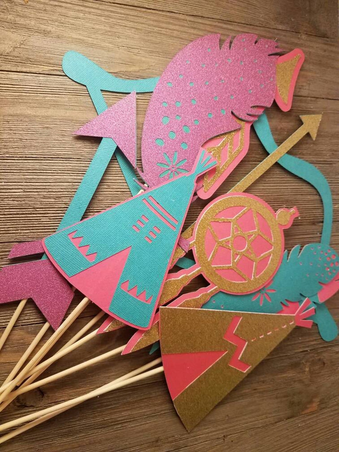 Tribal Party Supplies, Tribal Baby Shower Photo Booth Props, Boho Photo ...