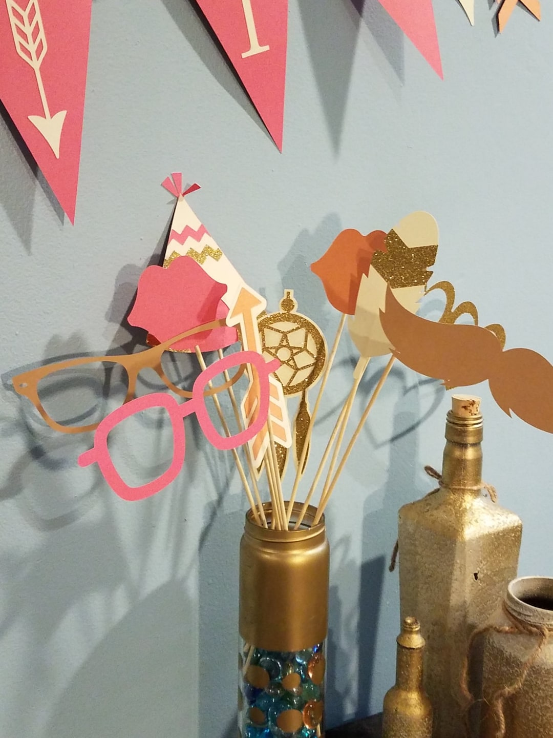 Boho Photo Booth Props, Tribal Baby Shower Photo Booth Props, Boho ...