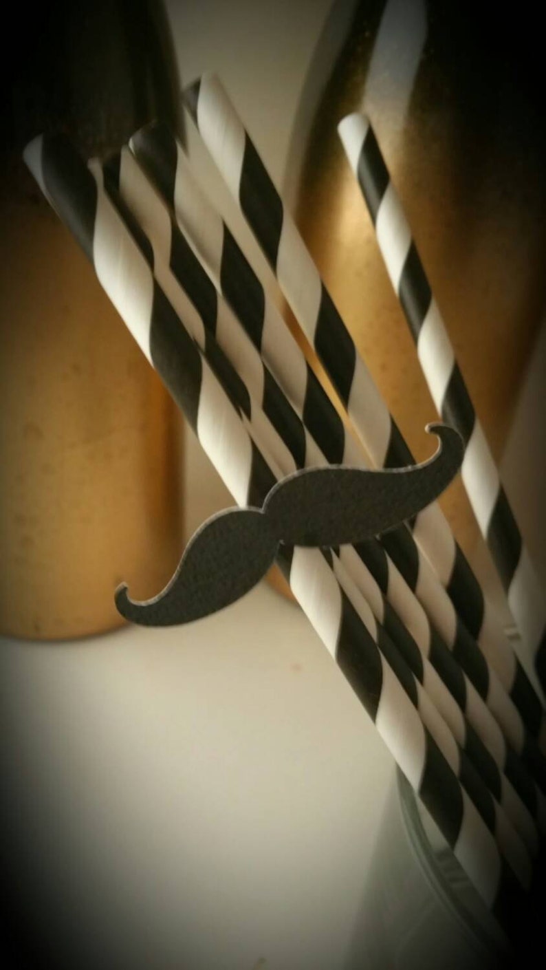 Mustache Baby Shower Decoration Mustache Straw Gender - Etsy