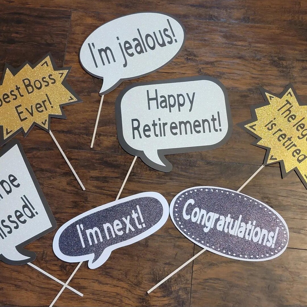 Retirement Selfie Props, Funny Farewell Party Party Photo Booth Props ...