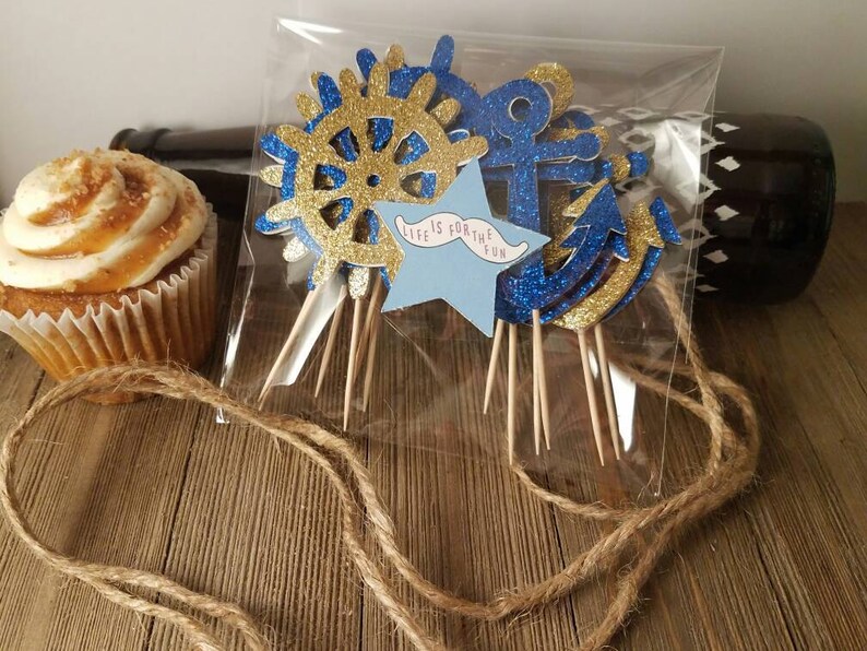 Nautical Baby Shower Decornautical Cupcake Topper Anchor - Etsy