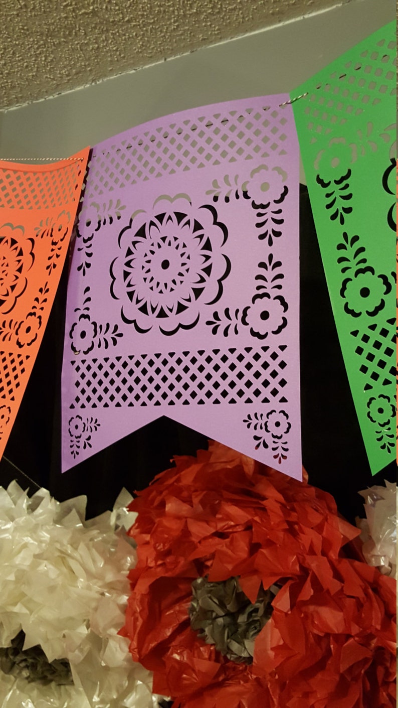 Papel Picado Banner, Fiesta Decorations, Fiesta Party, Day of the Dead ...