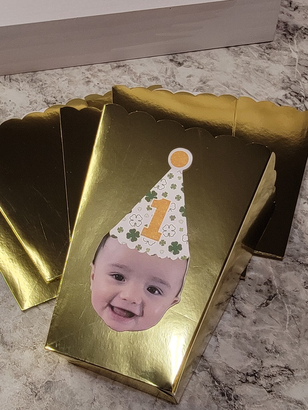 Custom Face Pop Corn Box, Personalized Treat Box, First Birthday, 21st ...