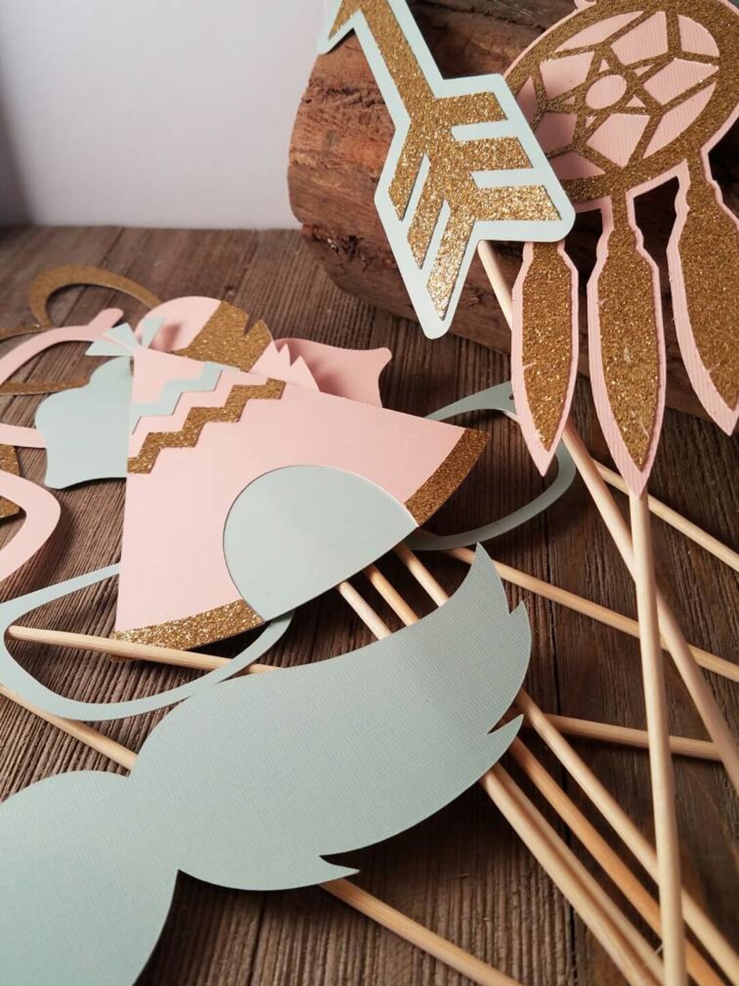 Boho Photo Booth Props, Tribal Baby Shower Photo Booth Props, Boho ...