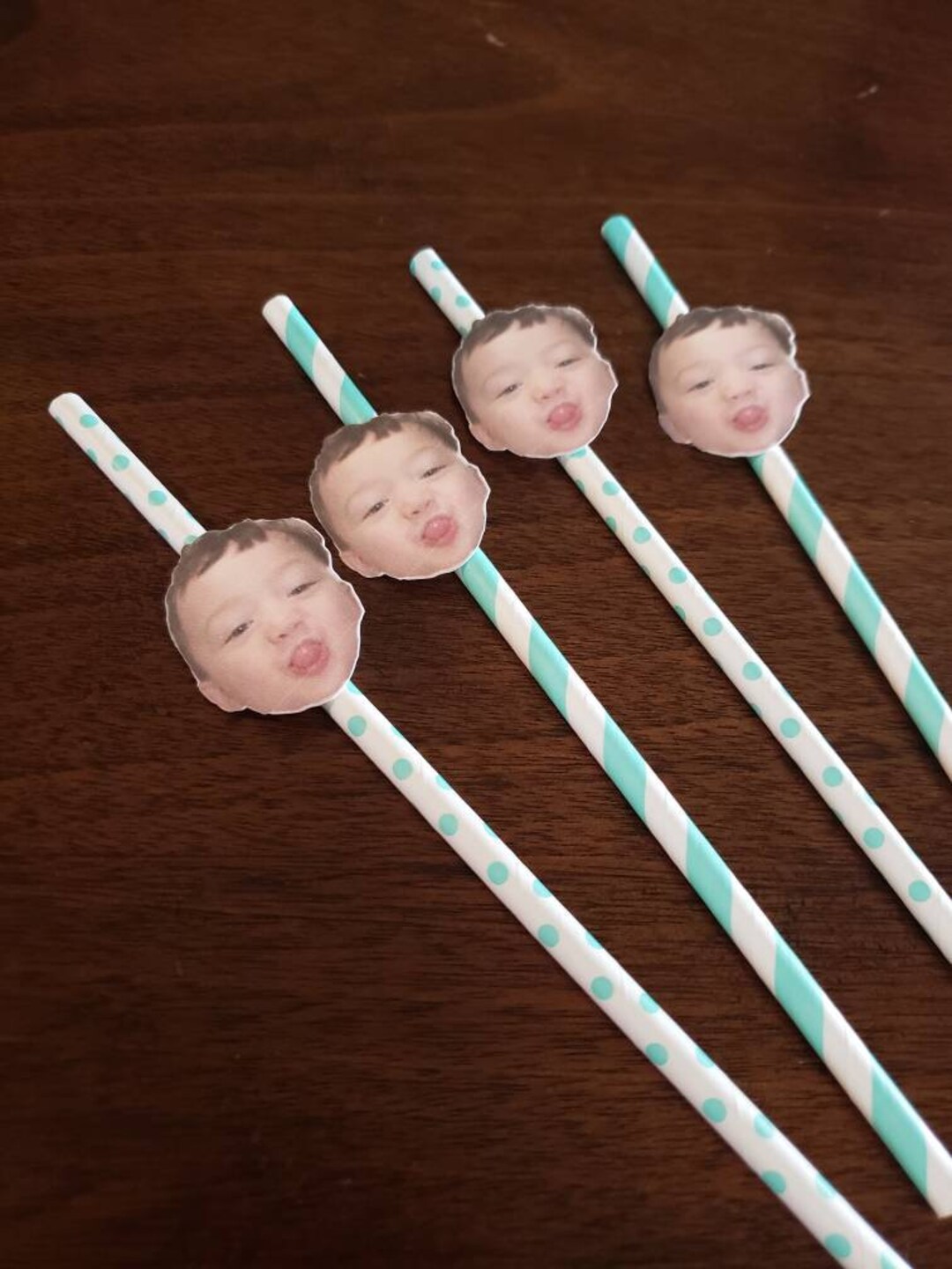 Custom Face Paper Straws, 12 Pieces, Customized Birthday Decorations ...