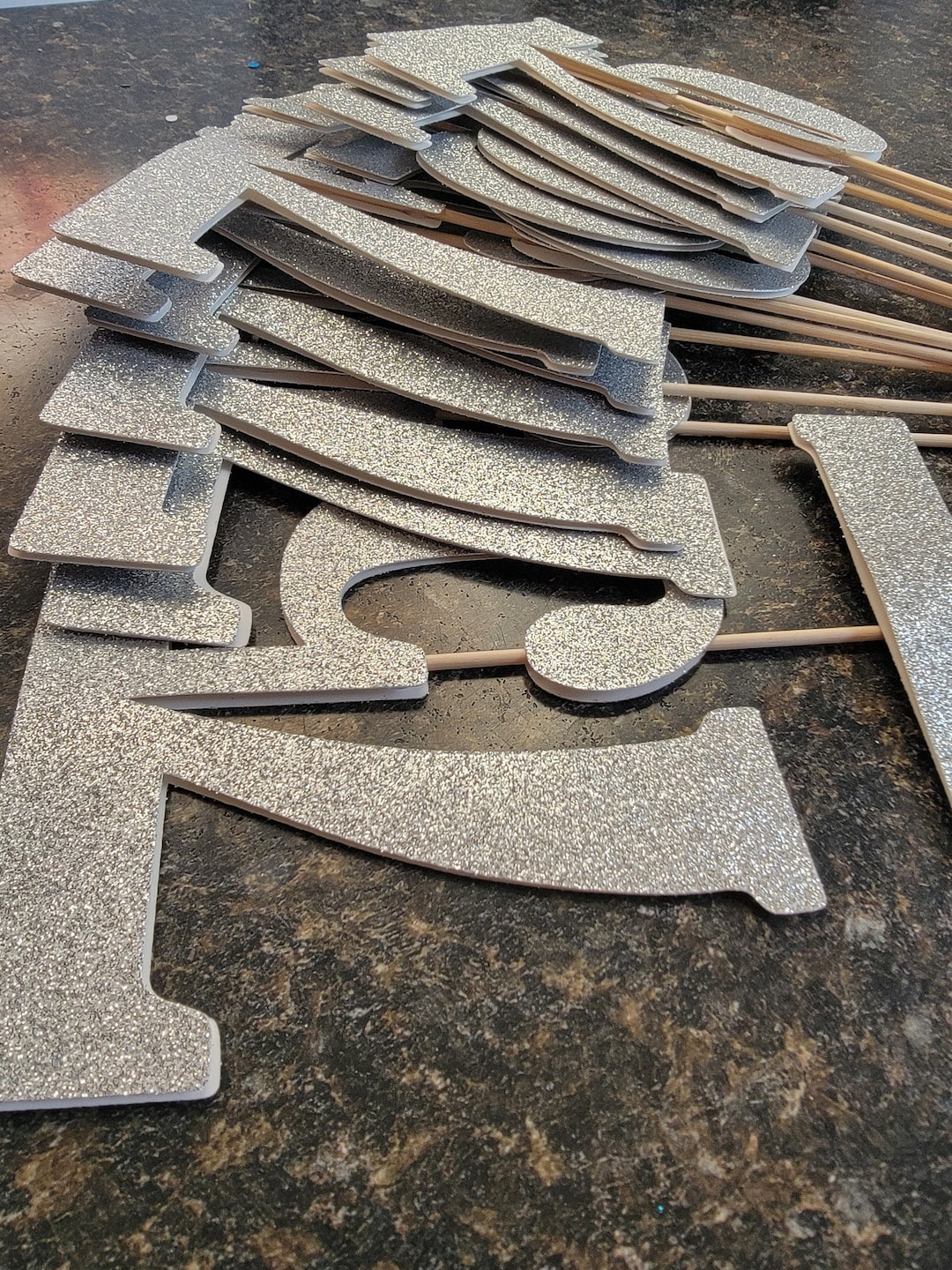Glitter Centerpiece Sticks, Double Sided Glitter Table Numbers ...