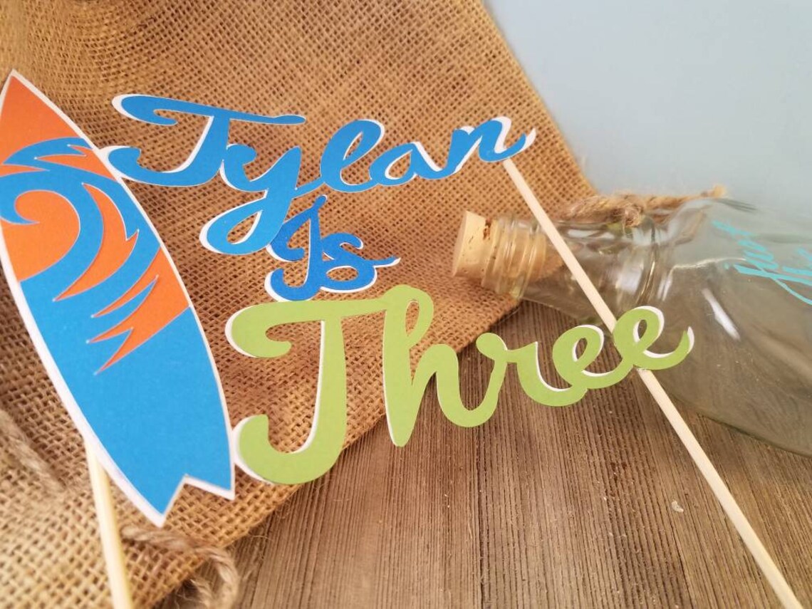 Decoraciones de fiesta en la playa topper de pastel de tabla - Etsy España