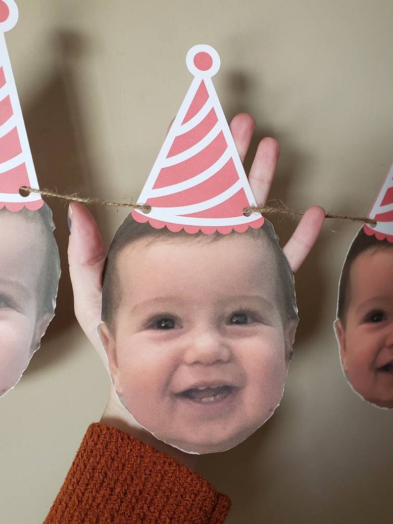Personalized Photo Banner Face Banner Photo Birthday Banner | Etsy