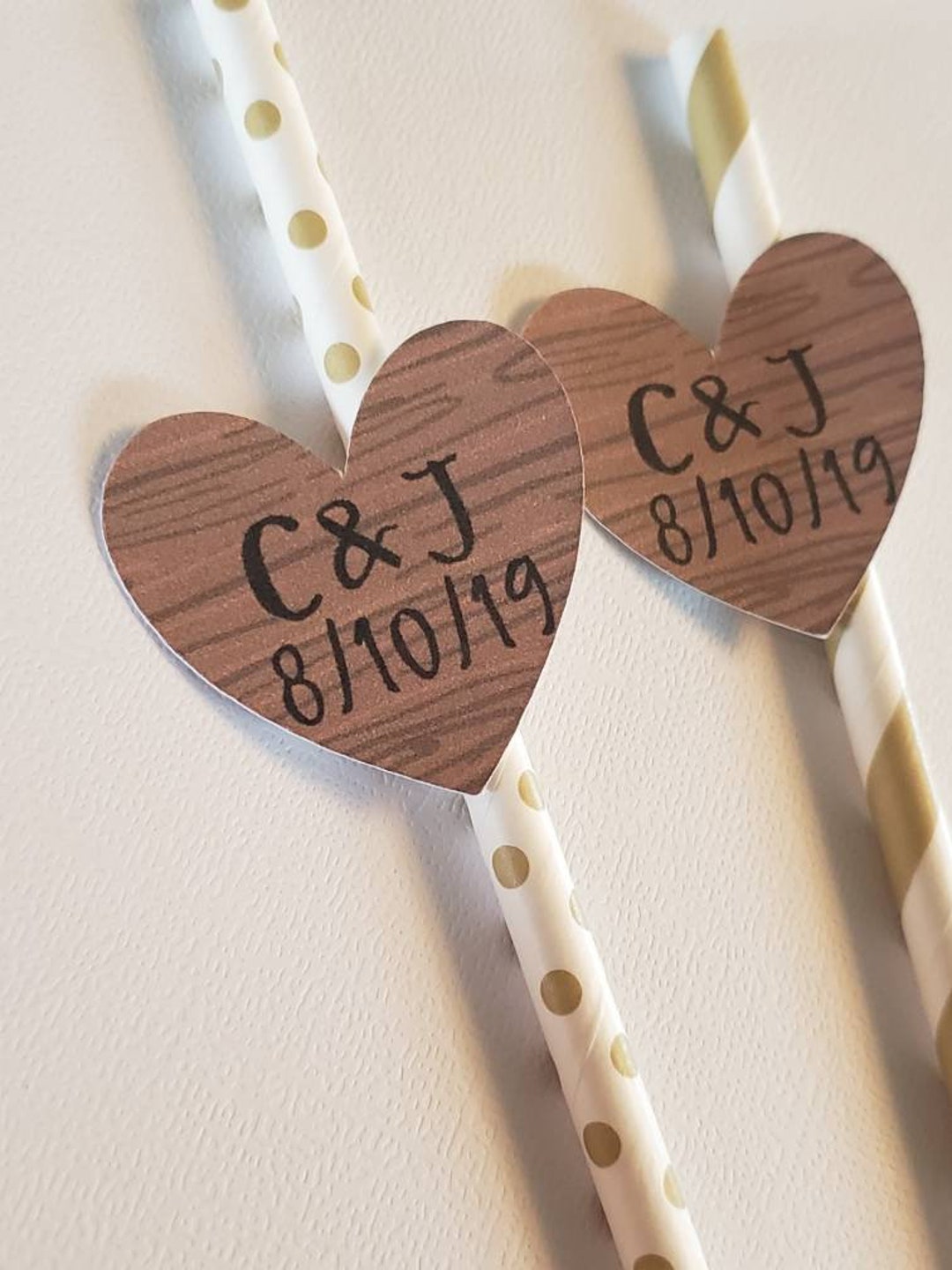 Rustic Wedding Decorations, Bridal Shower, Personalized Straws, Country ...