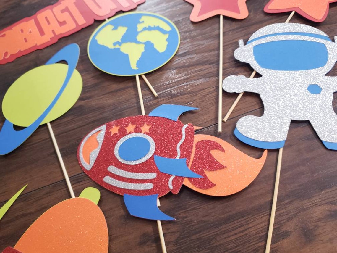Space Party Photo Props Outer Space Birthday Decorations - Etsy
