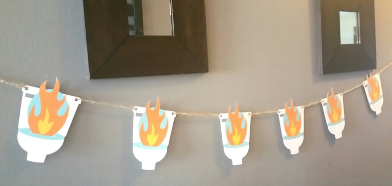 Bachelor Party Banner Chili Cook off Banner Flaming Toilet - Etsy