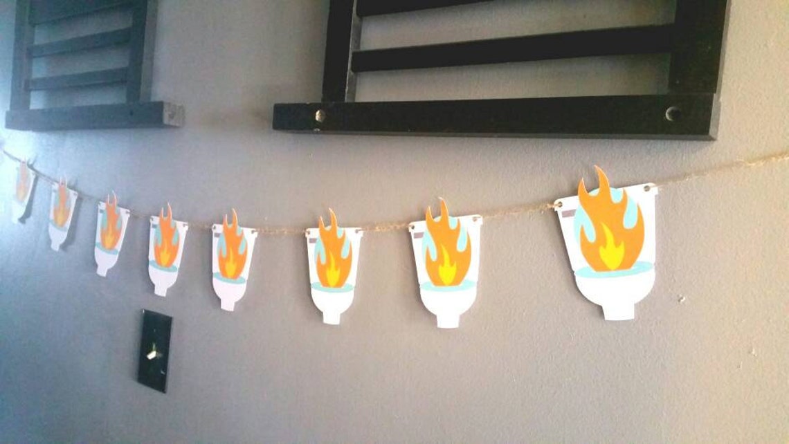Bachelor Party Banner Chili Cook off Banner Flaming Toilet - Etsy