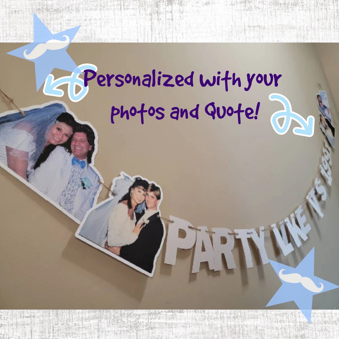 Personalized Wedding Photo Banner, Holiday Face Banner, Photo Garland ...