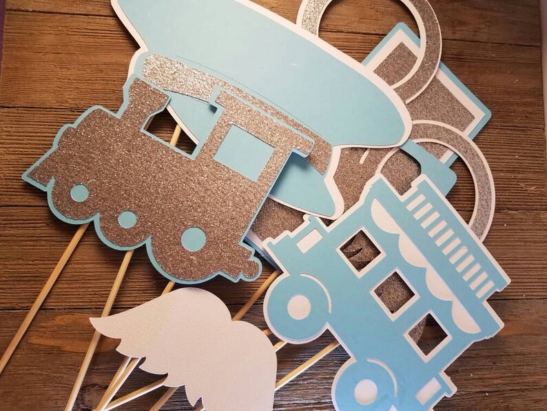 Train birthday party decorations train photo props first | Etsy