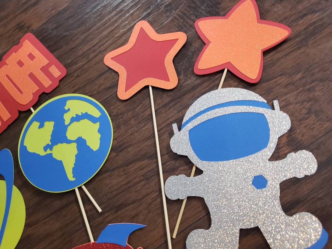 Space Party Photo Props Outer Space Birthday Decorations - Etsy