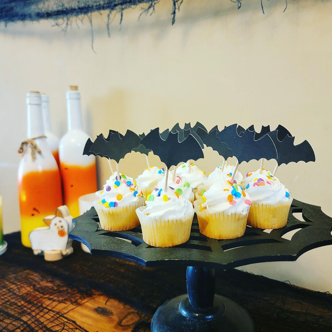 Bat Cupcake Toppers, 12 Count, Boo I'm Two, Halloween Party Decoration ...