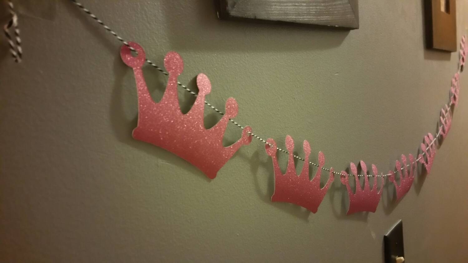 Princess Party Banner Princess Crown Banner Crown Banner - Etsy