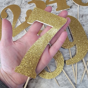 Glitter Centerpiece Sticks, Double Sided Glitter Table Numbers ...