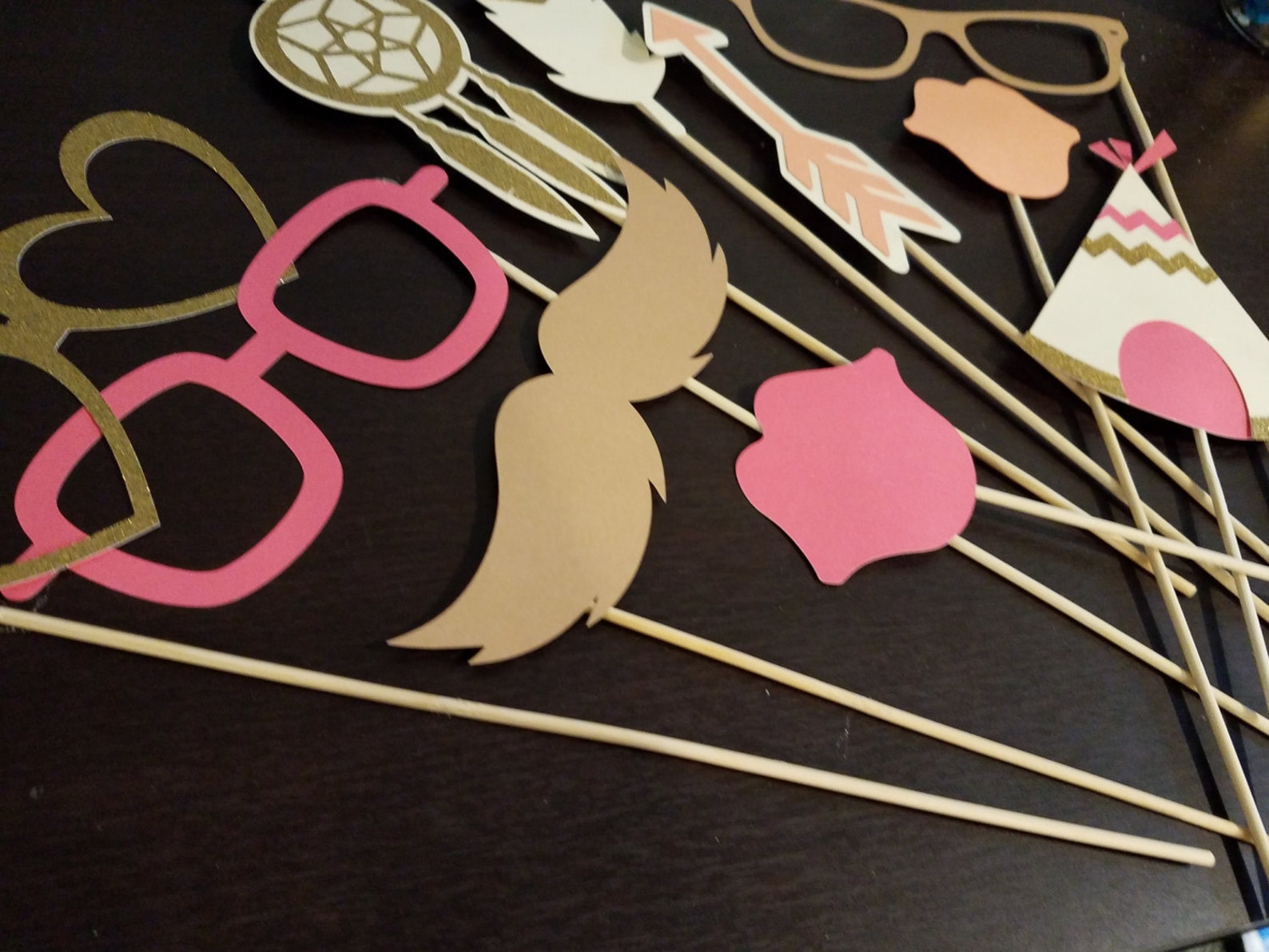 Boho Photo Booth Props, Tribal Baby Shower Photo Booth Props, Boho ...