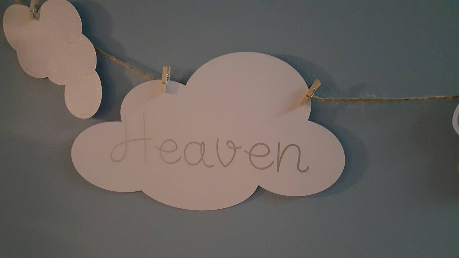 Heaven Sent Baby Shower Decoration, Neutral Gender Baby Shower, Cloud ...